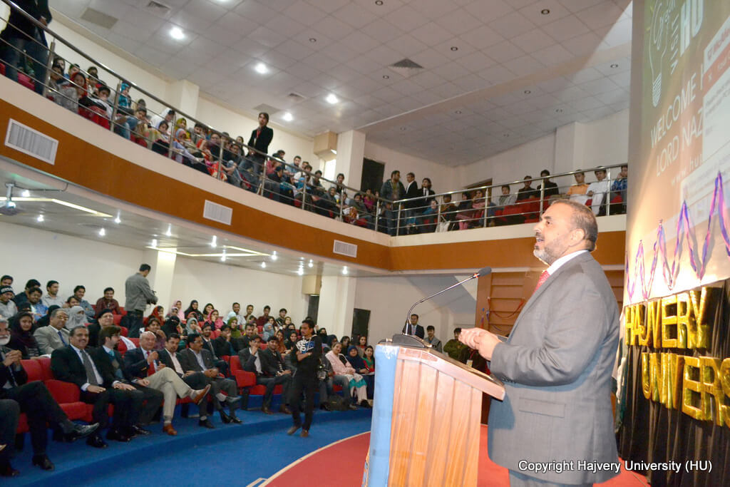 Lord Nazir Ahmed Visits Hajvery University (HU) Presides The Deans ...